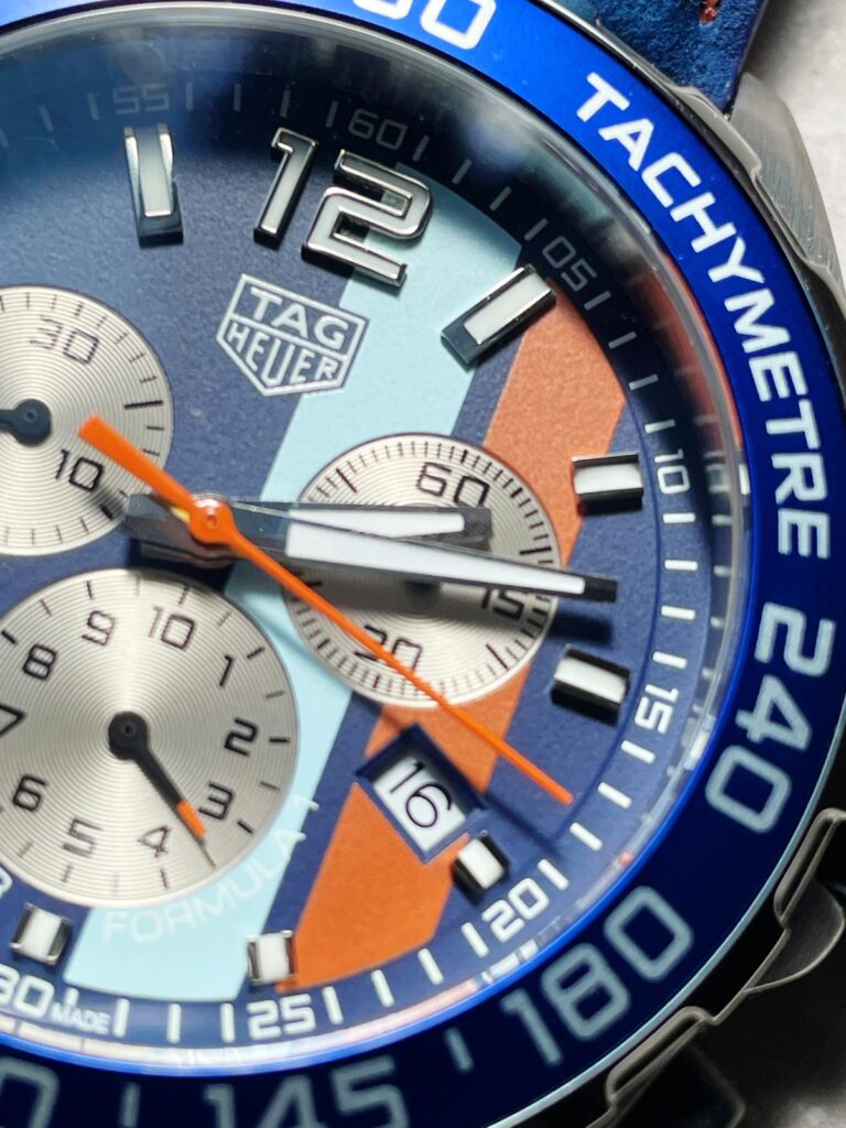 TAG Formula 1 Gulf Racing Special Edition Watch Blue dial Blue leather ...